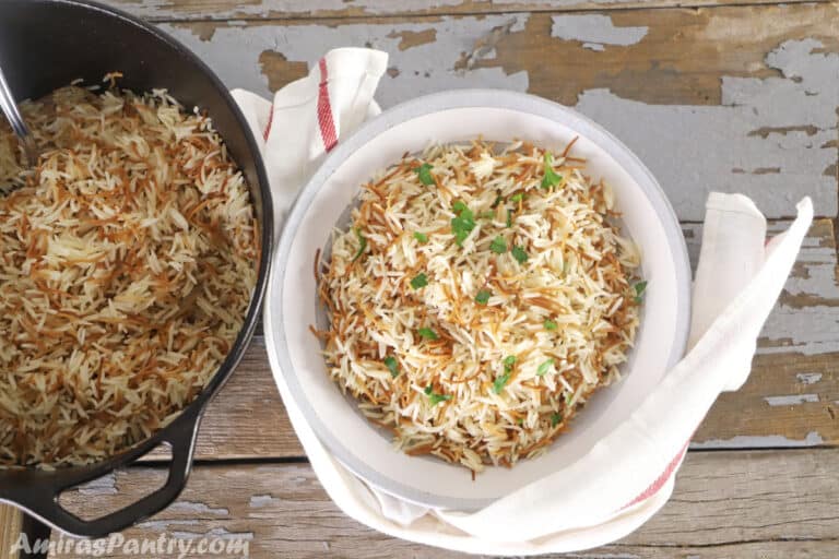 Lebanese Rice (Middle Eastern Rice with Vermicelli) - Amira's Pantry