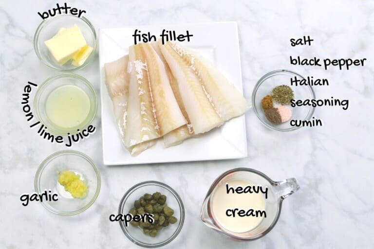 Baked fish with creamy lemon sauce - Amira's Pantry