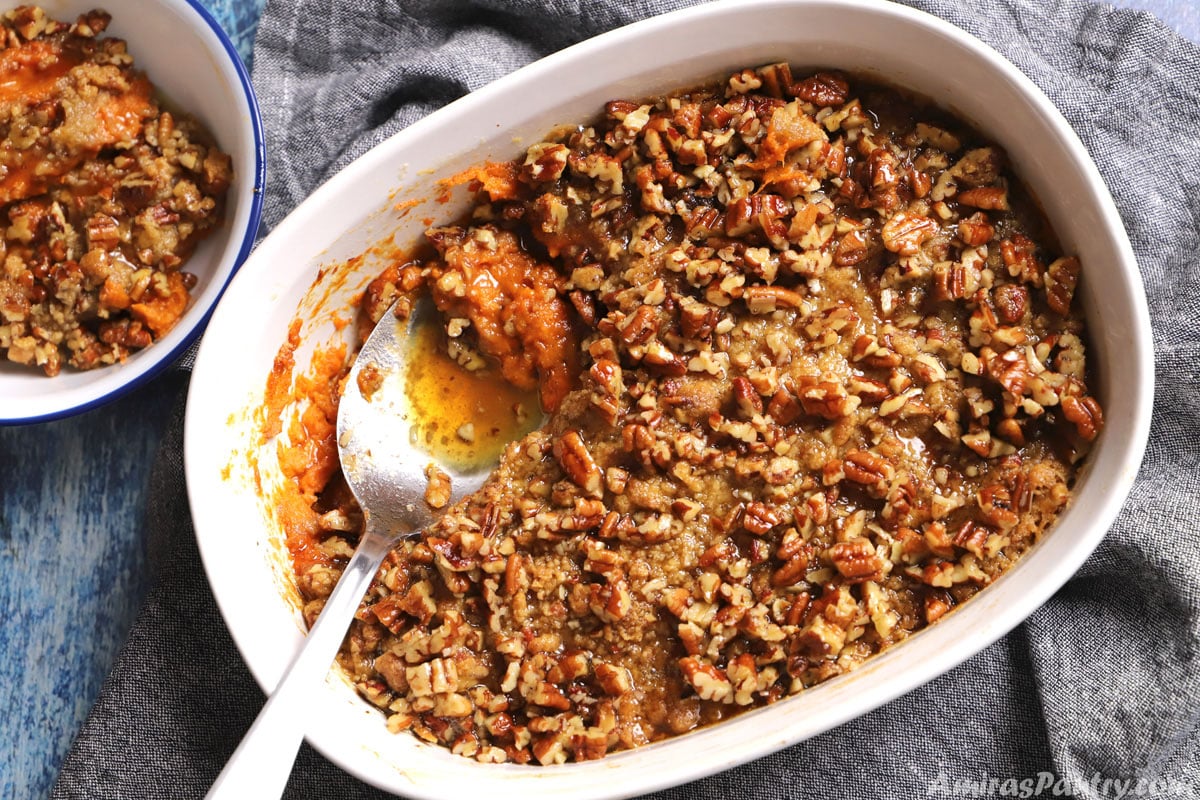 Sweet Potato Crunch (With Streusel Pecan Topping) - Amira's Pantry