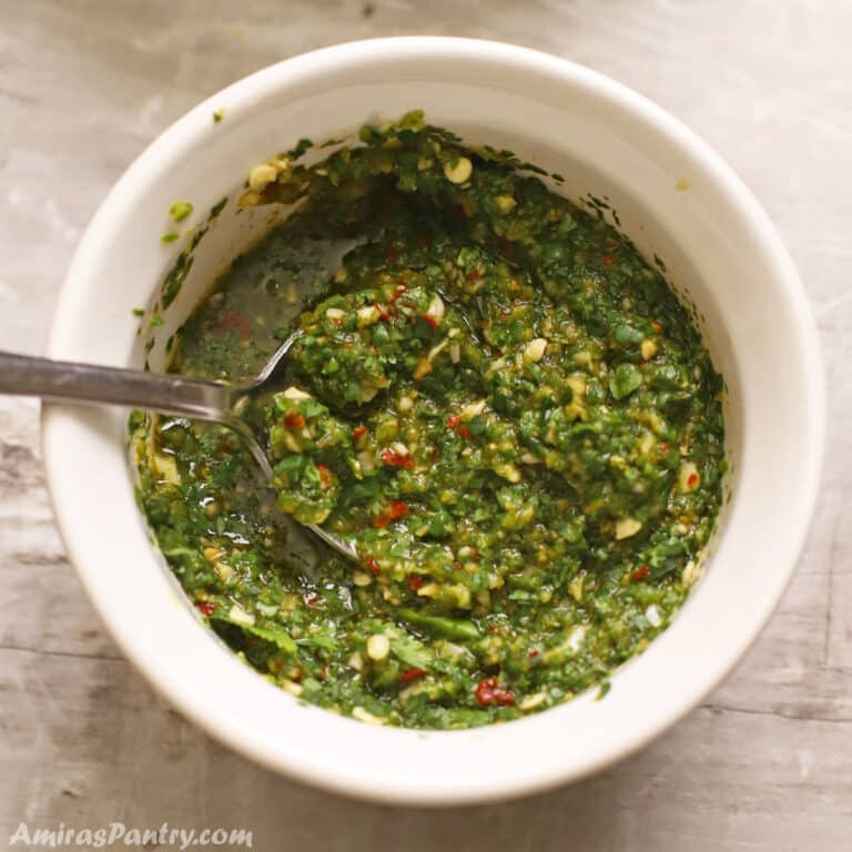 Authentic Zhoug (Spicy Cilantro Sauce)- Amira's Pantry