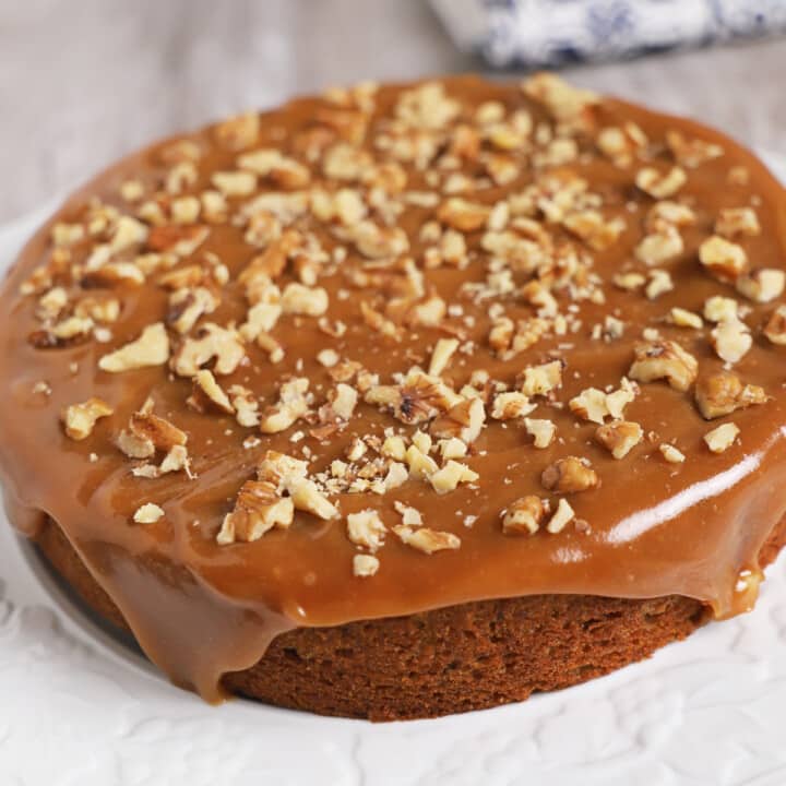 Date Cake Recipe (With Walnuts and Caramel Sauce) - Amira's Pantry