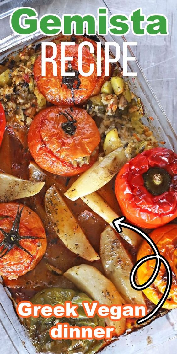 Greek Gemista (Stuffed Tomatoes and Peppers Recipe) - Amira's Pantry