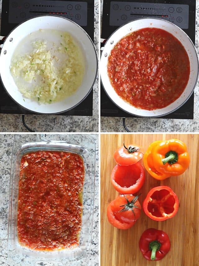 Greek Gemista (Stuffed Tomatoes and Peppers Recipe) - Amira's Pantry