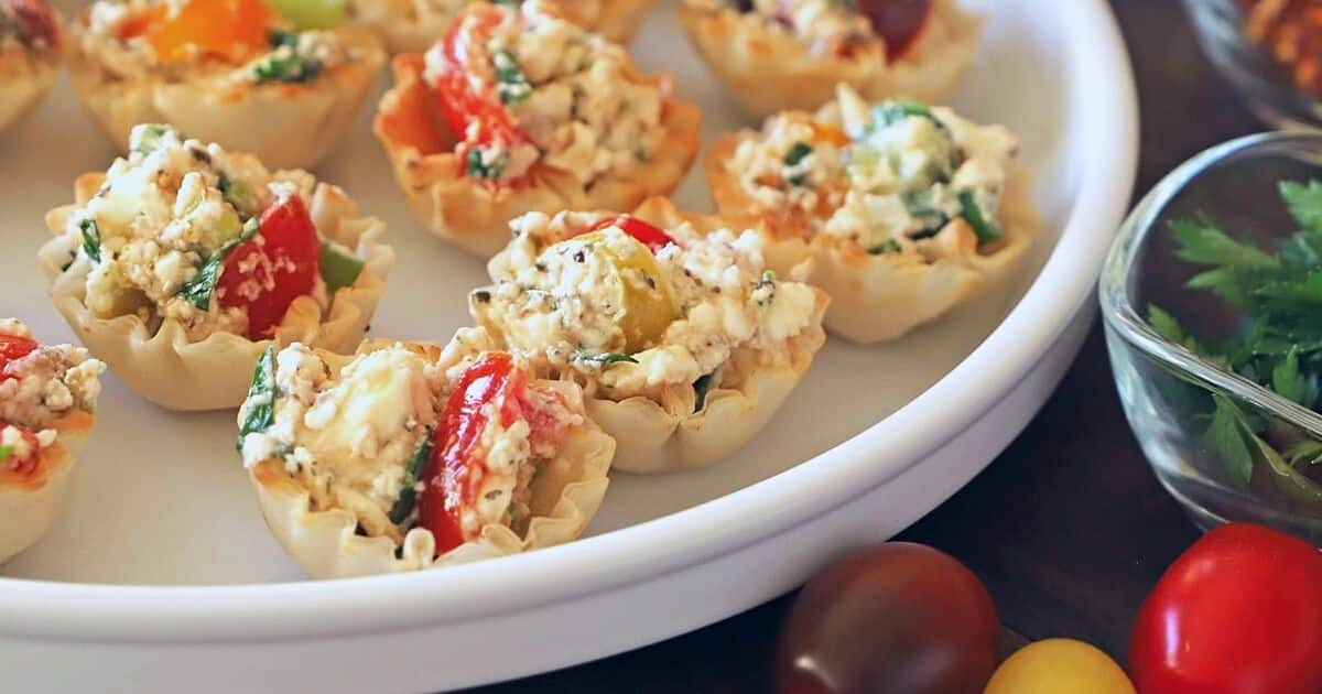 Vegetarian Phyllo Cup Appetizers {No Bake} - Amira's Pantry