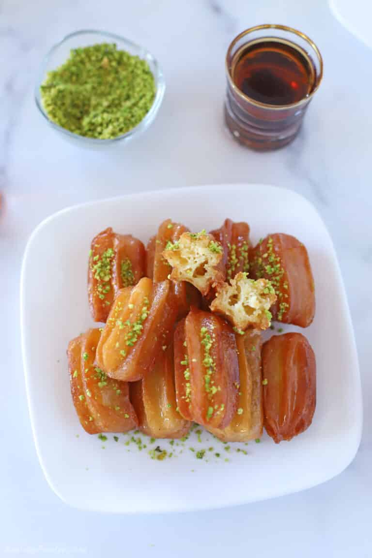 Turkish Tulumba with Syrup (Balah El Sham Recipe) - Amira's Pantry