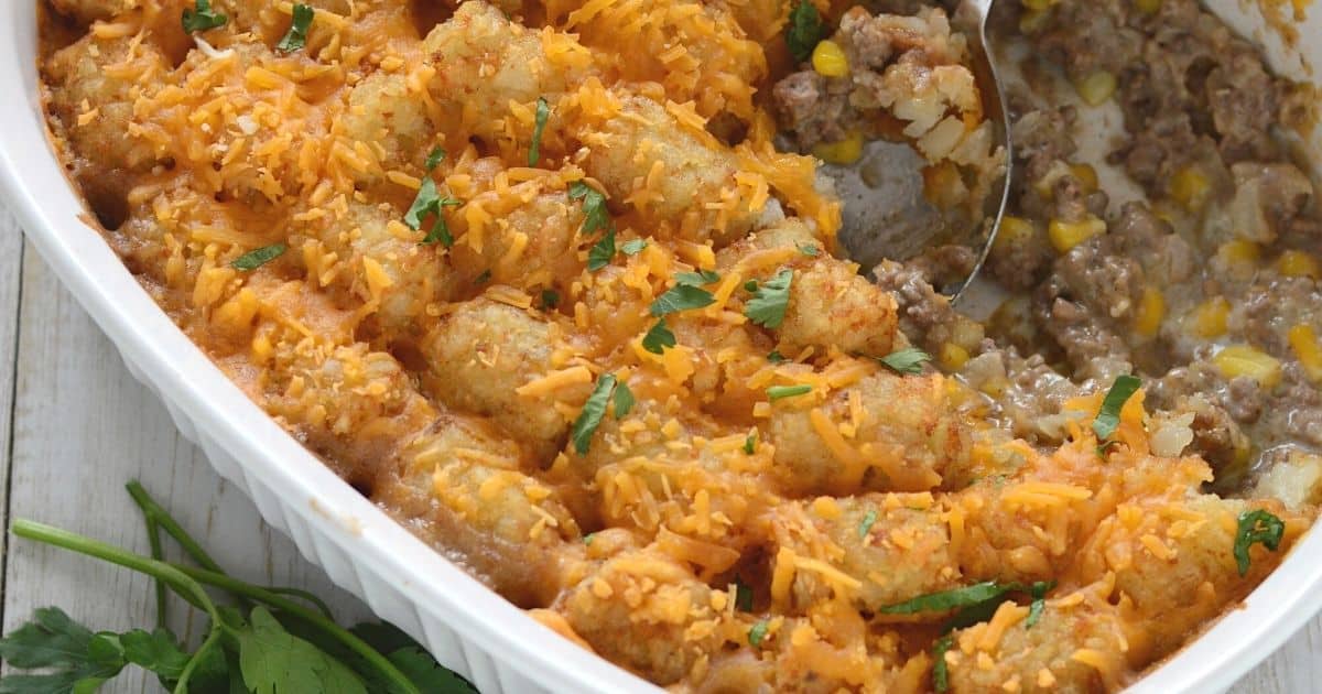 Easy Cowboy Casserole {With Tater Tots} - Amira's Pantry