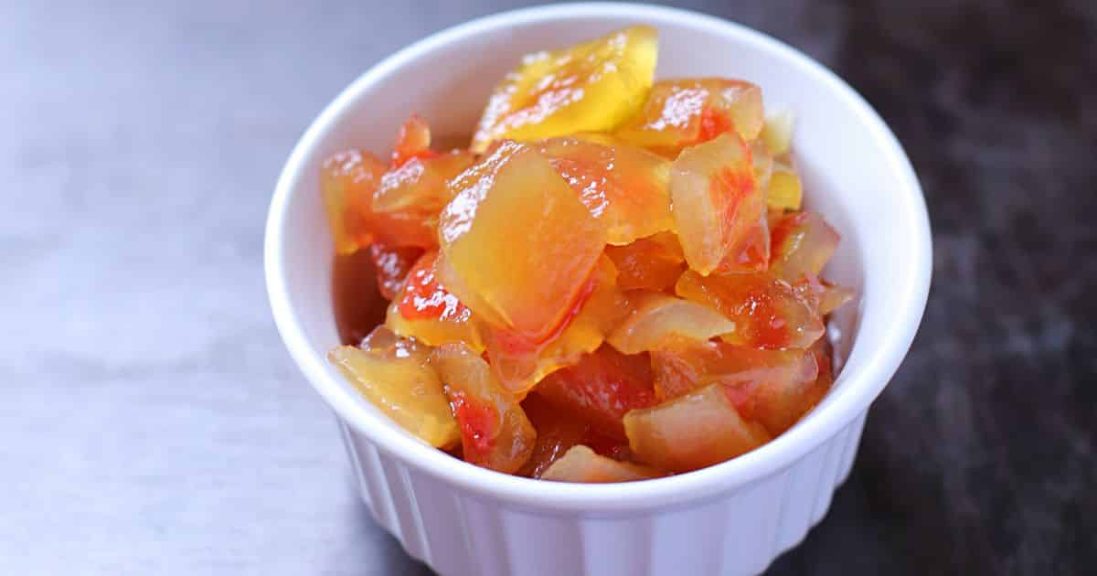 Watermelon Rind Jam (Watermelon Rind Preserves) - Amira's Pantry