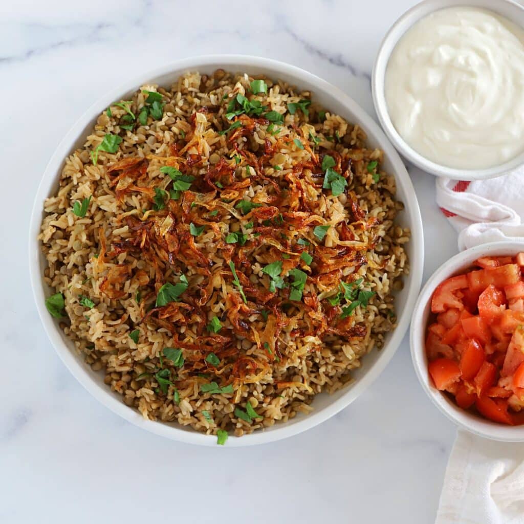 Mujadara {One Pot Lebanese Lentils and Rice Recipe} - Amira's Pantry
