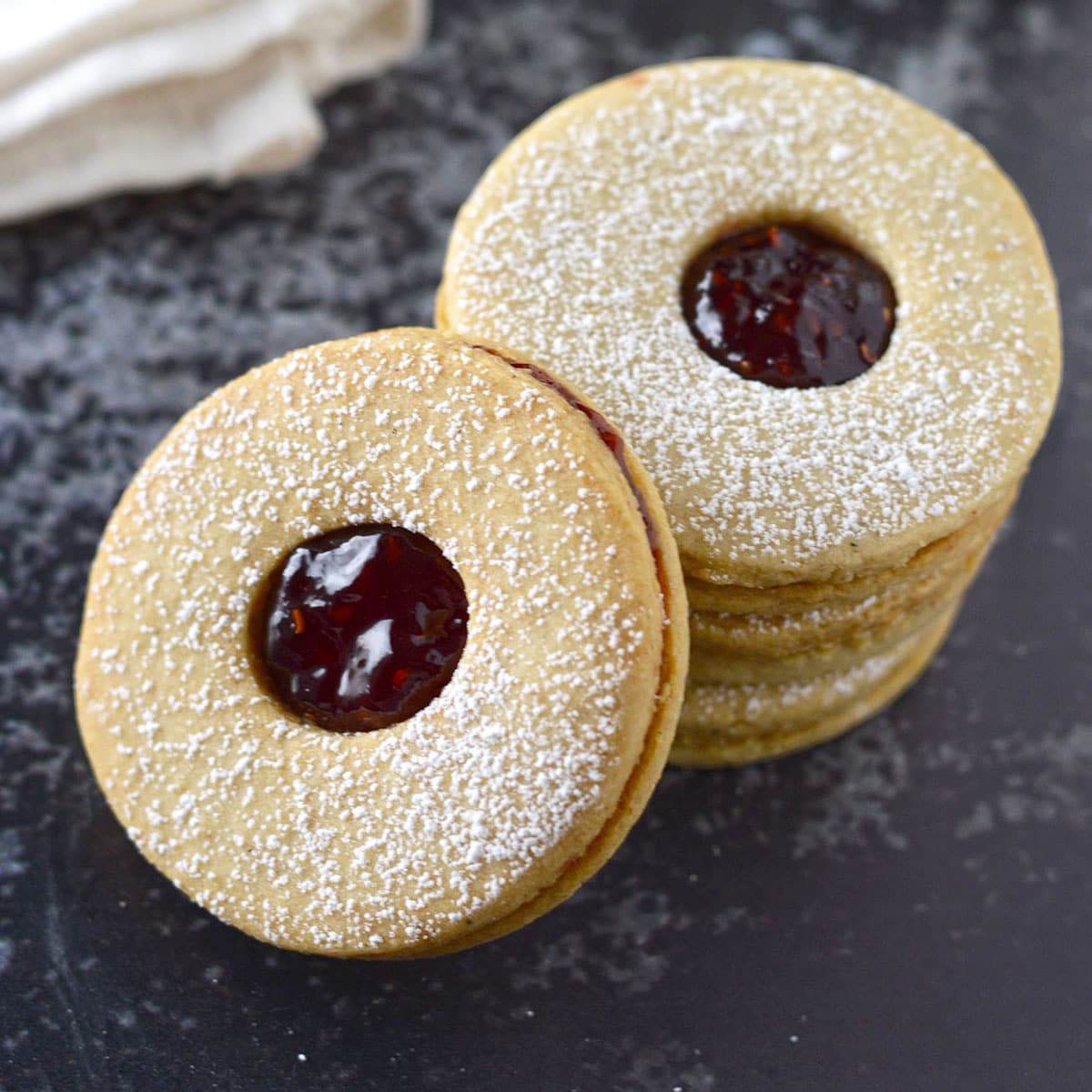 Linzer Shortbread Cookies with Raspberry Jam - Amira's Pantry