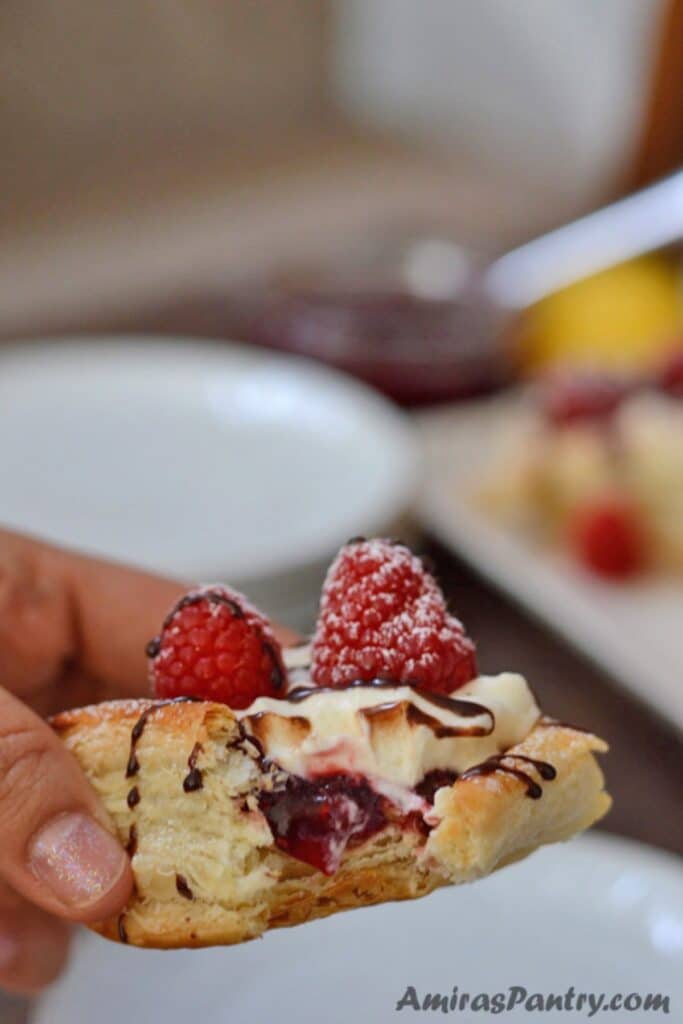 Raspberry Danish With Lemon Cream - Amira's Pantry