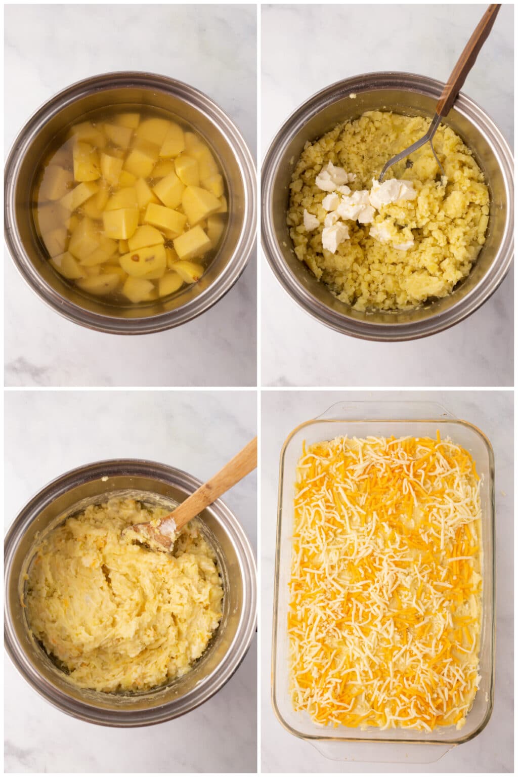 Cheesy Mashed Potatoes (With Cheddar & Mozzarella) - Amira's Pantry