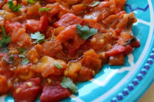 Moroccan Taktouka Recipe (Roasted Peppers Appetizer) - Amira's Pantry