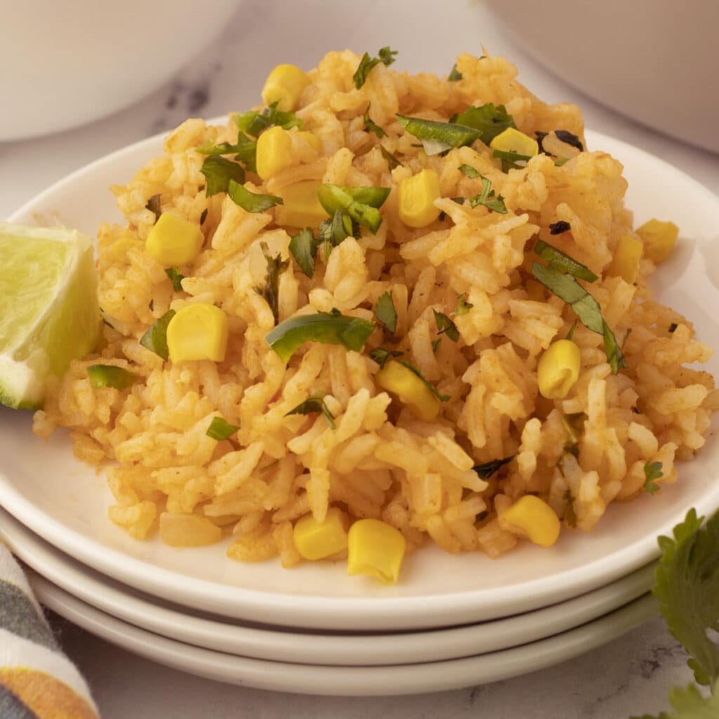 Mexican Rice with Corn (Easy and Quick Side Dish) - Amira's Pantry