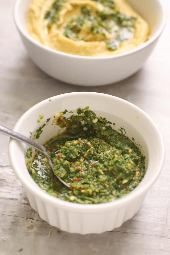 Authentic Zhoug Recipe(Easy Spicy Cilantro Sauce)- Amira's Pantry