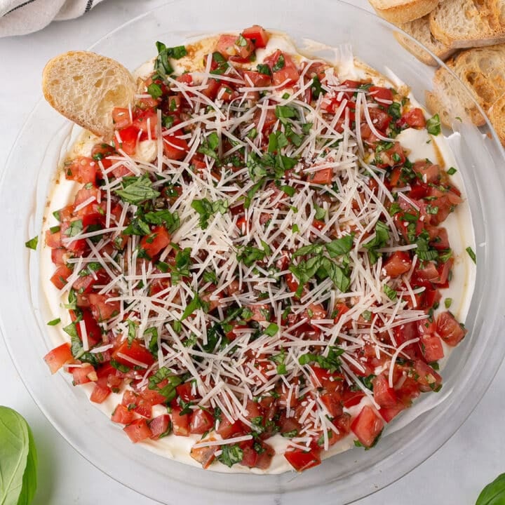Best Bruschetta Dip Recipe (For Easy Entertainment) - Amira's Pantry