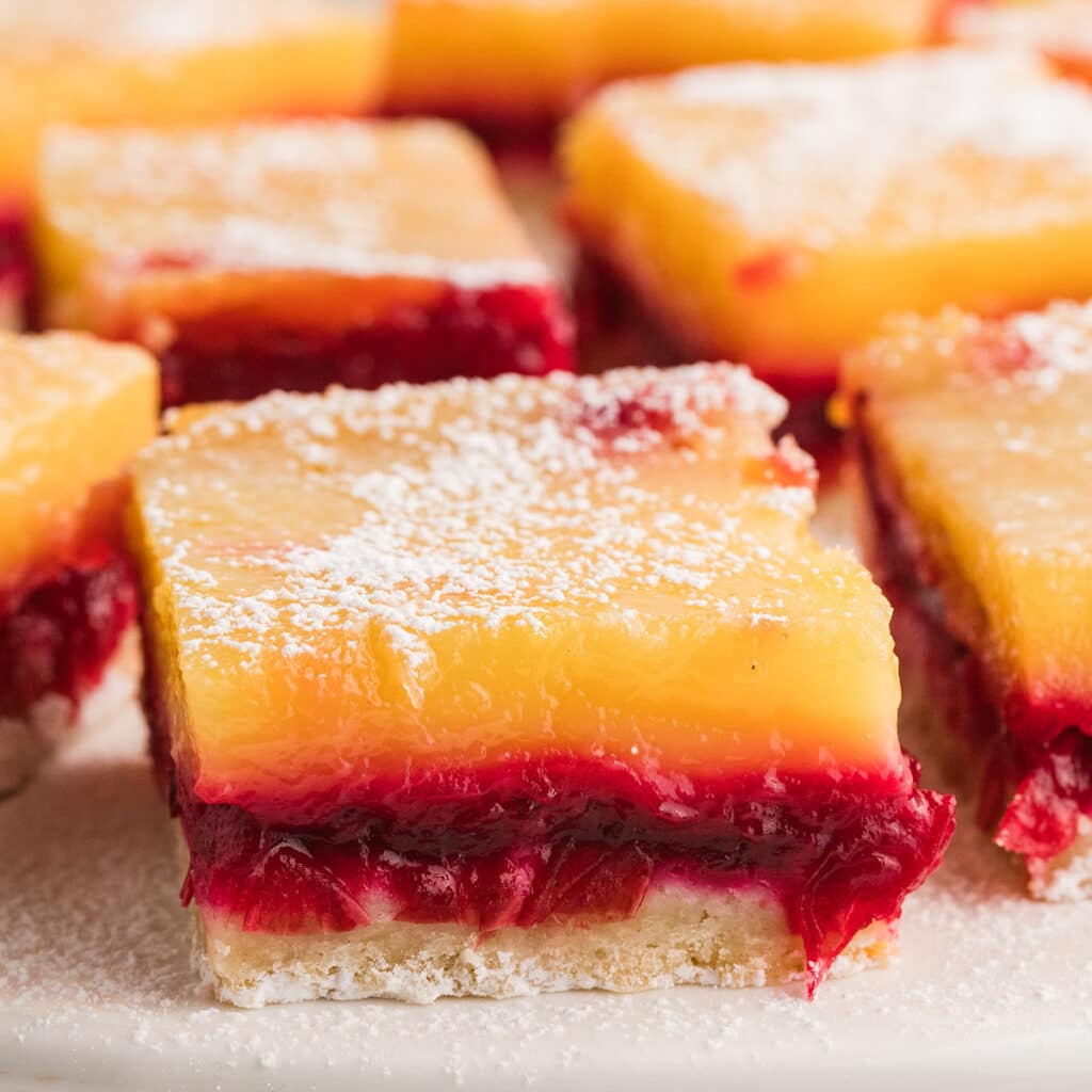 Cranberry Lemon Bars Recipe (with Shortbread Crust) - Amira's Pantry