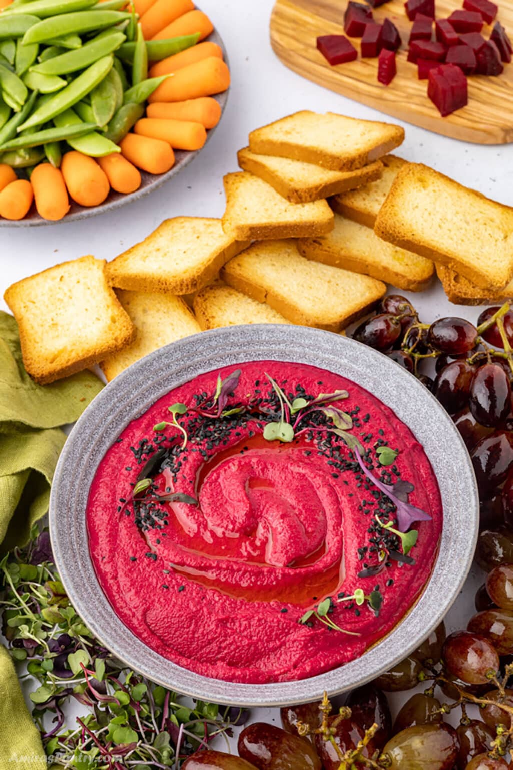 Beetroot Hummus (Roasted Beet Recipe with Lemon) - Amira's Pantry