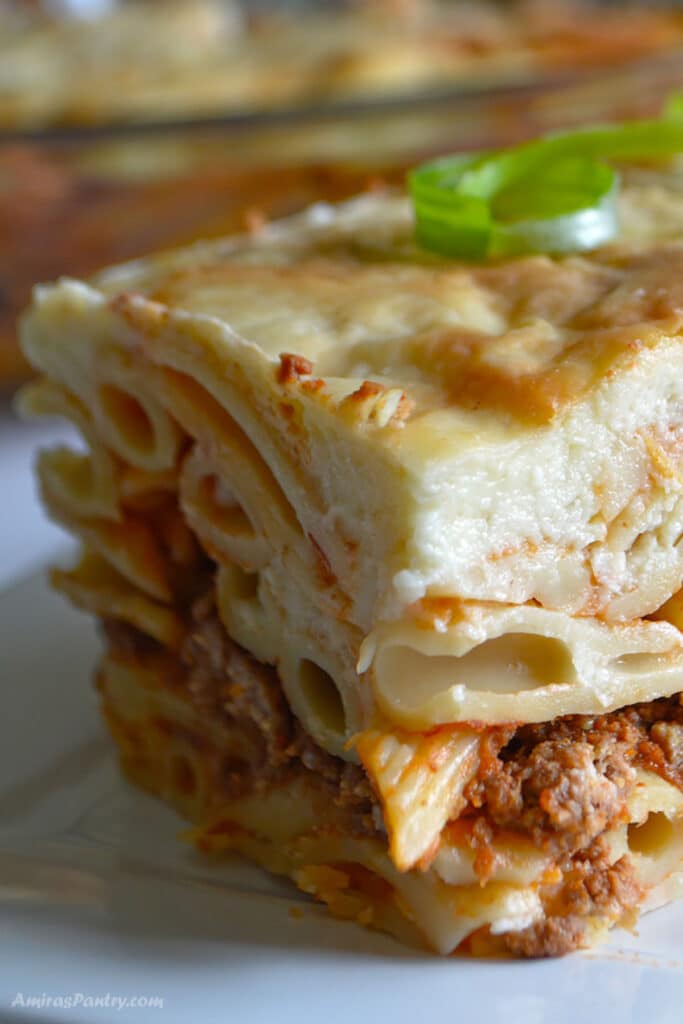 Old-Fashioned Macarona Bechamel (Egyptian Pasta Bake) - Amira's Pantry