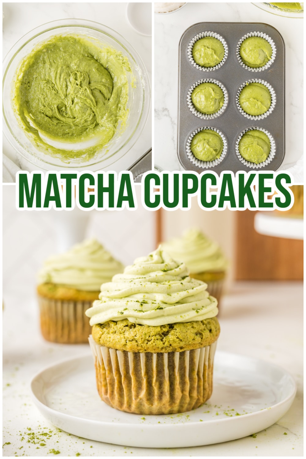Fluffy Matcha Green Tea Cupcakes (Easy Recipe) - Amira's Pantry