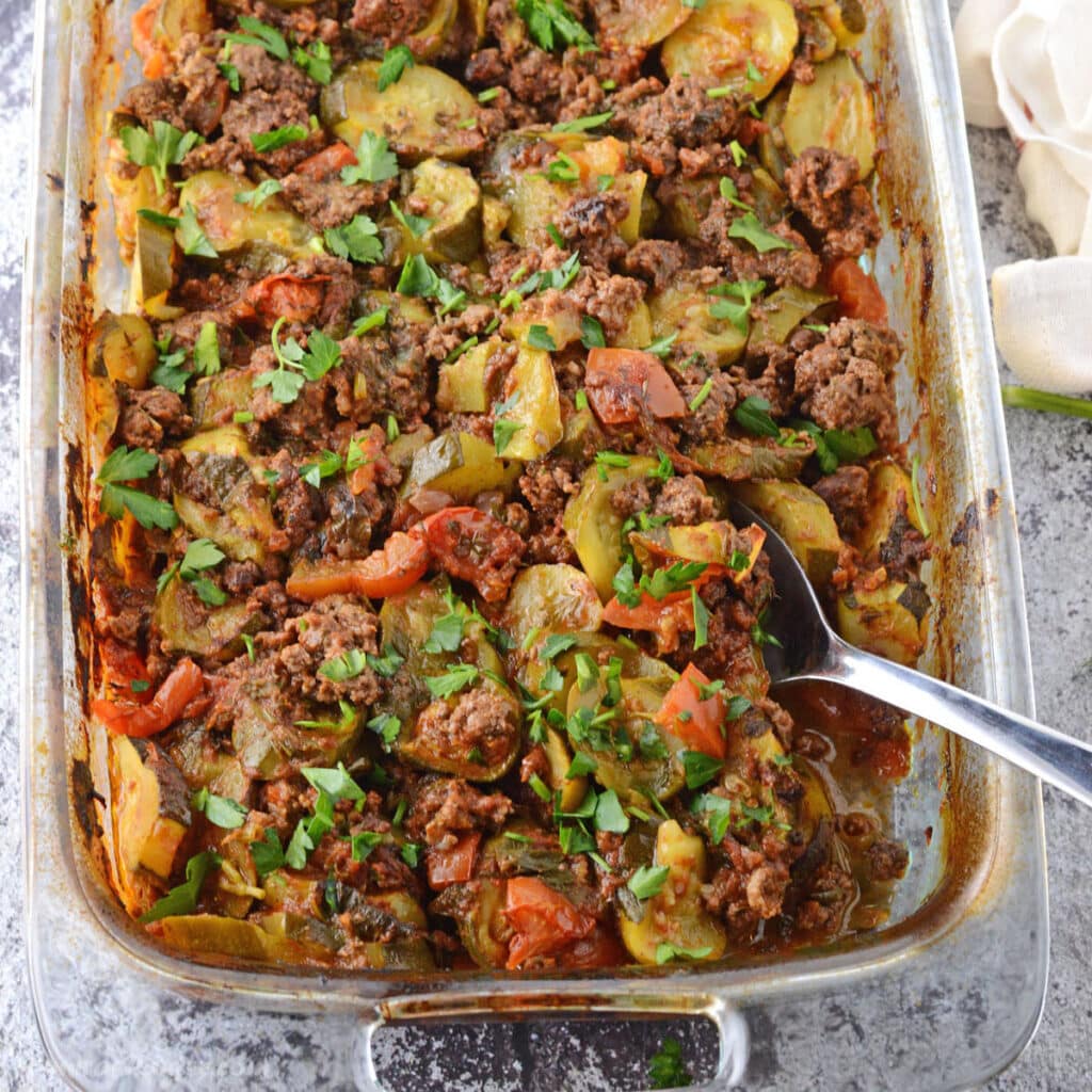Easy Zucchini Casserole Recipe (with Ground Beef) - Amira's Pantry