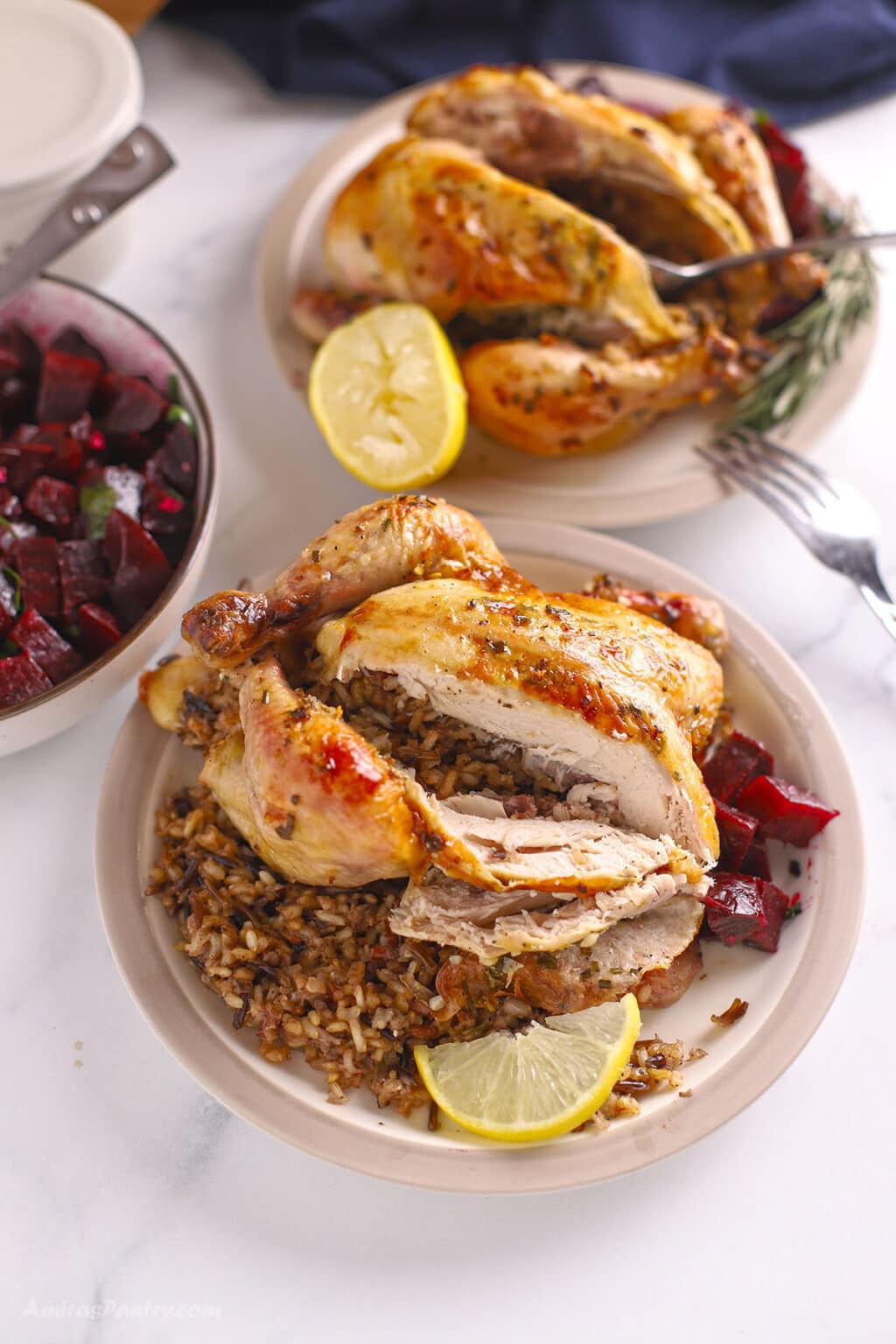 Stuffed Cornish Hens (with Wild Rice) - Amira's Pantry