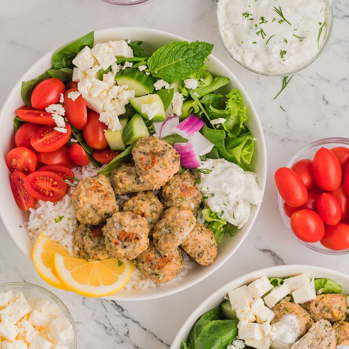 Greek Chicken Meatballs (Light, Flavorful and Easy) - Amira's Pantry
