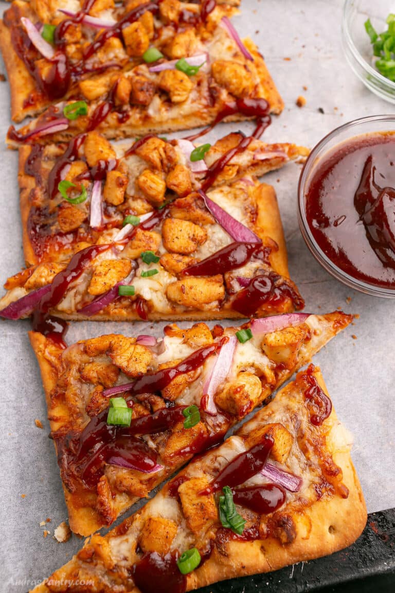 BBQ Chicken Flatbread Pizza (Easy Dinner Recipe) - Amira's Pantry
