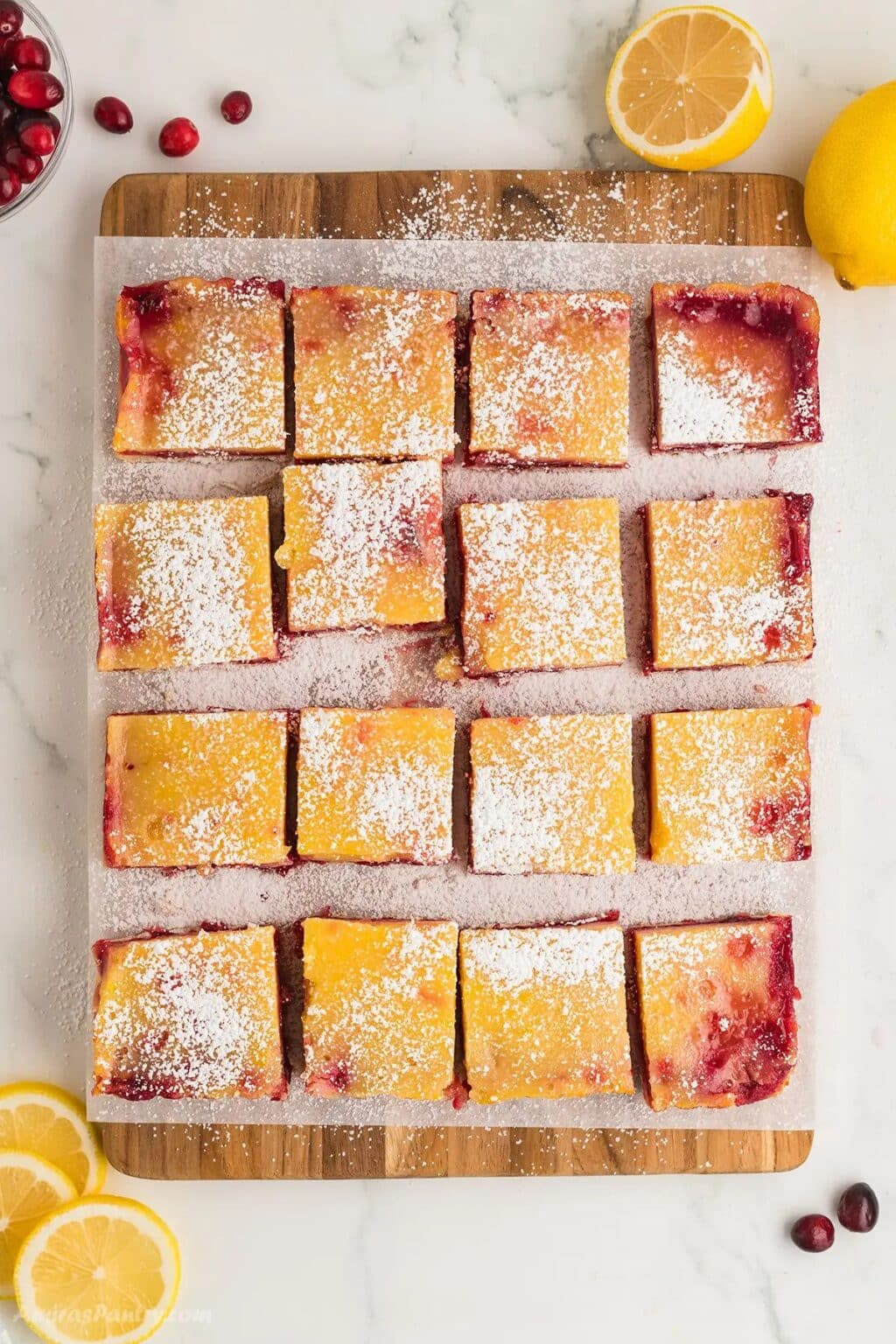 Cranberry Lemon Bars Recipe (with Shortbread Crust) - Amira's Pantry