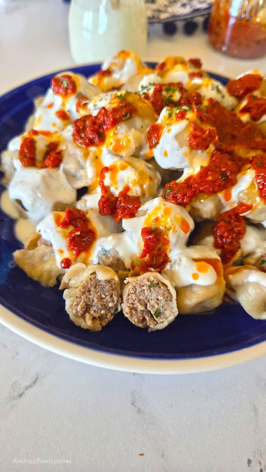Viral Manti (Turkish Dumplings Recipe) - Amira's Pantry
